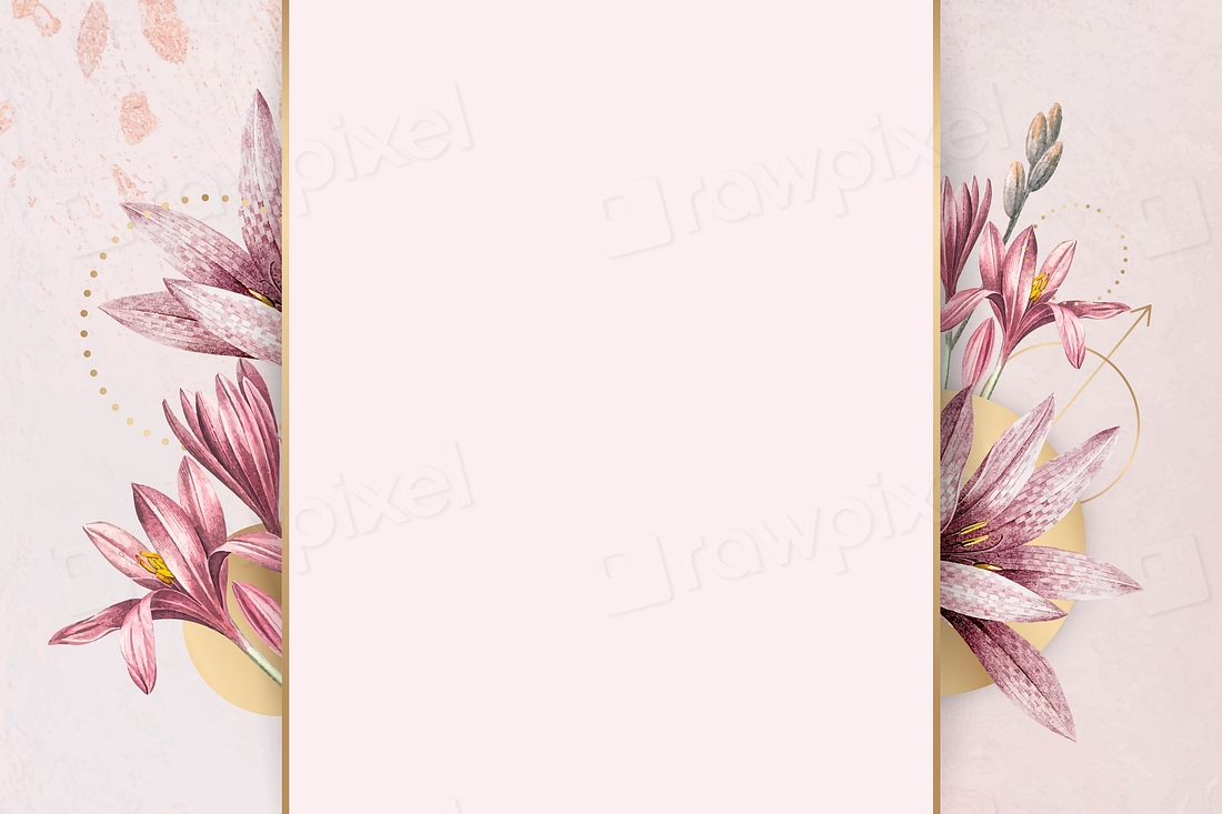 Pink amaryllis pattern gold frame | Premium Vector - rawpixel