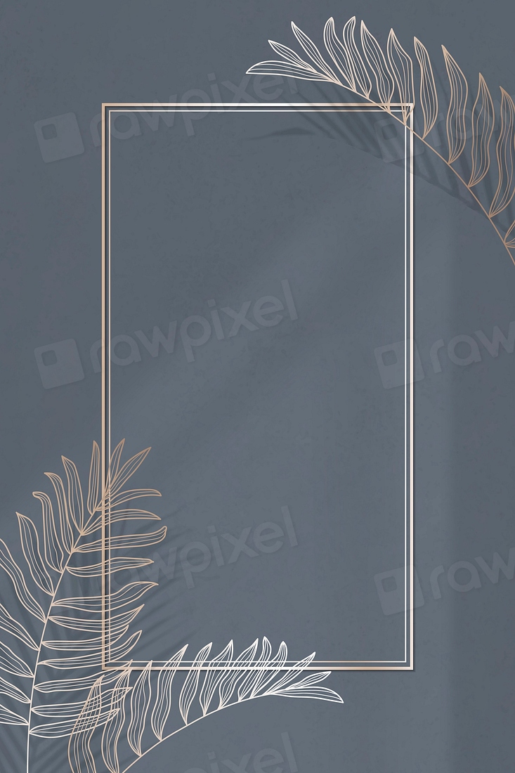 Gold frame leaf pattern vector | Premium Vector - rawpixel