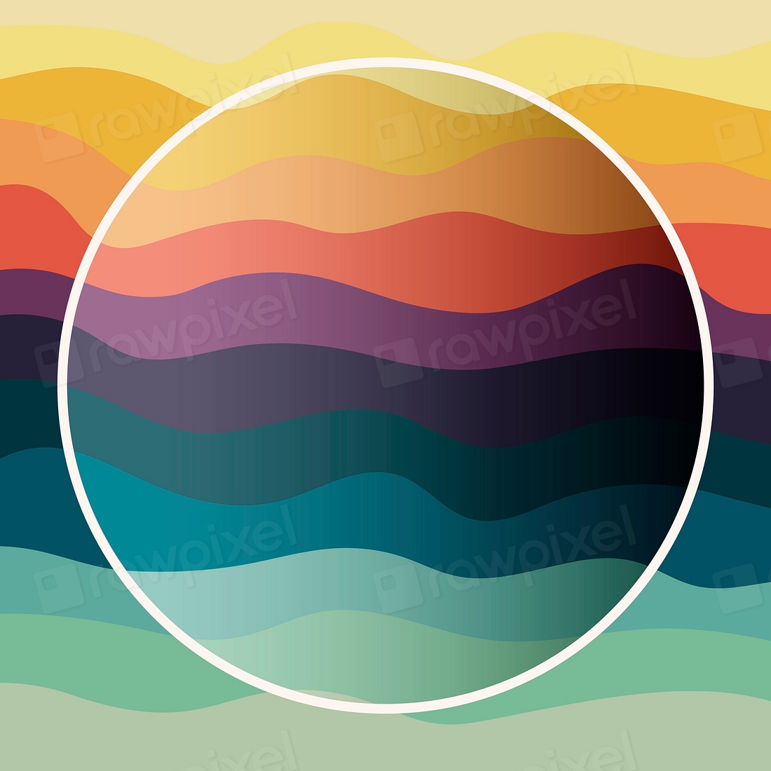 White frame colorful wave pattern | Premium Vector - rawpixel