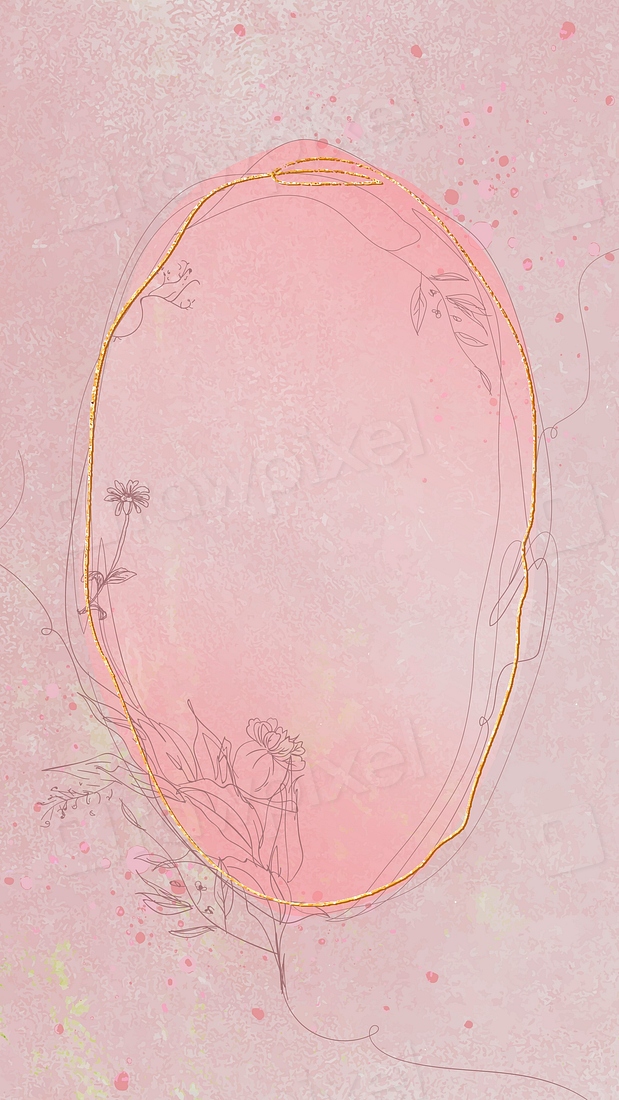 Pink floral oval frame vector | Premium Vector - rawpixel