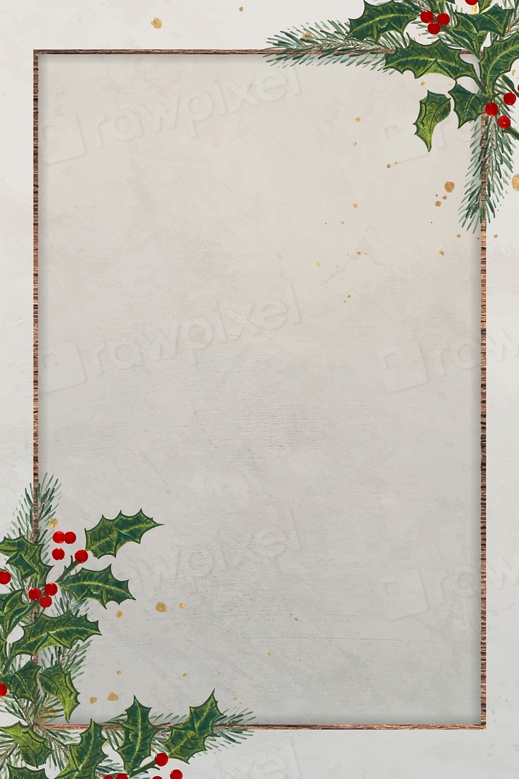 Blank festive rectangular christmas frame | Premium Vector - rawpixel