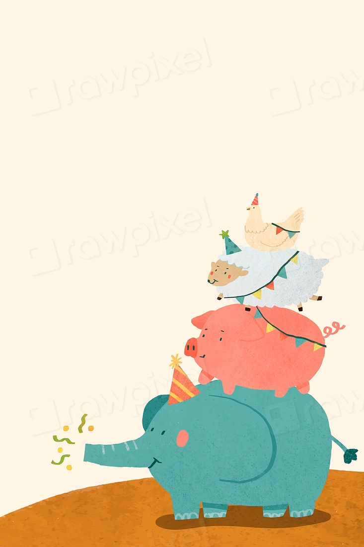 Animal doodle celebration design vector | Premium Vector Illustration ...