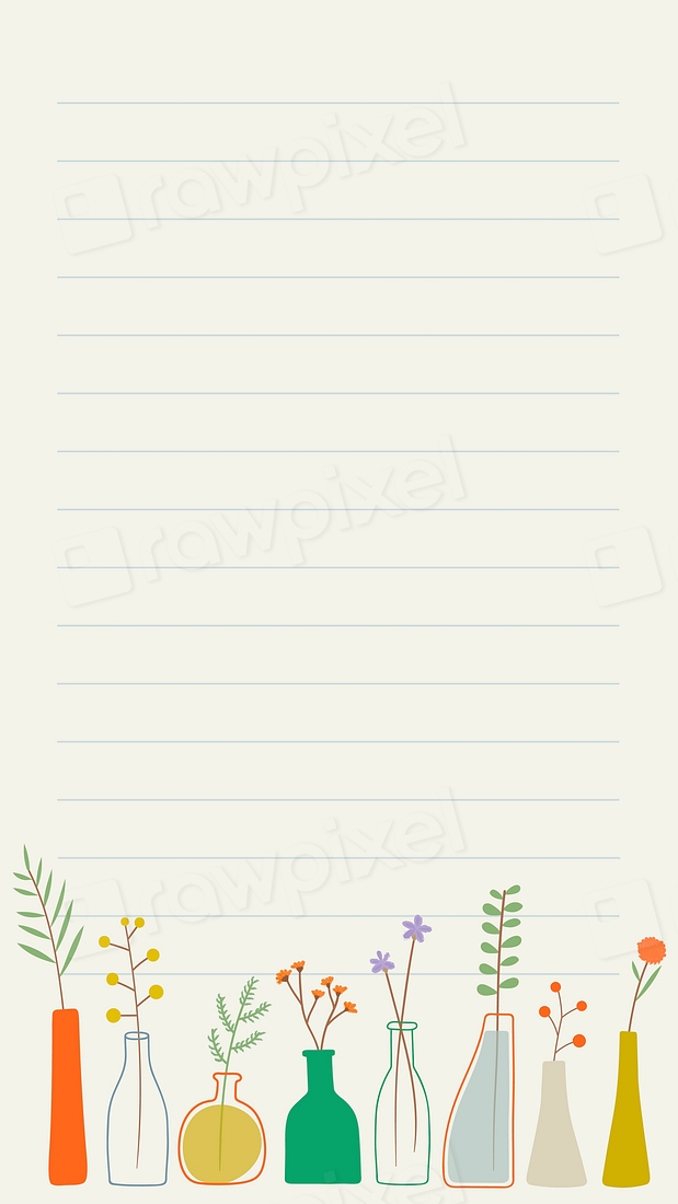 Doodle flowers vases note paper | Premium Vector - rawpixel