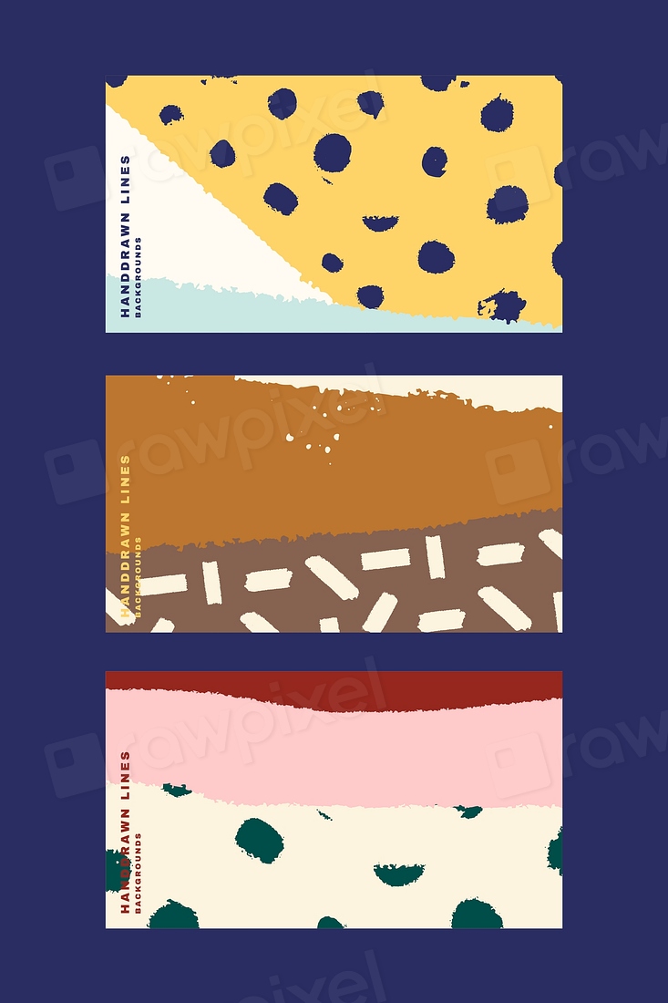 Colorful hand drawn abstract cards | Premium Vector - rawpixel