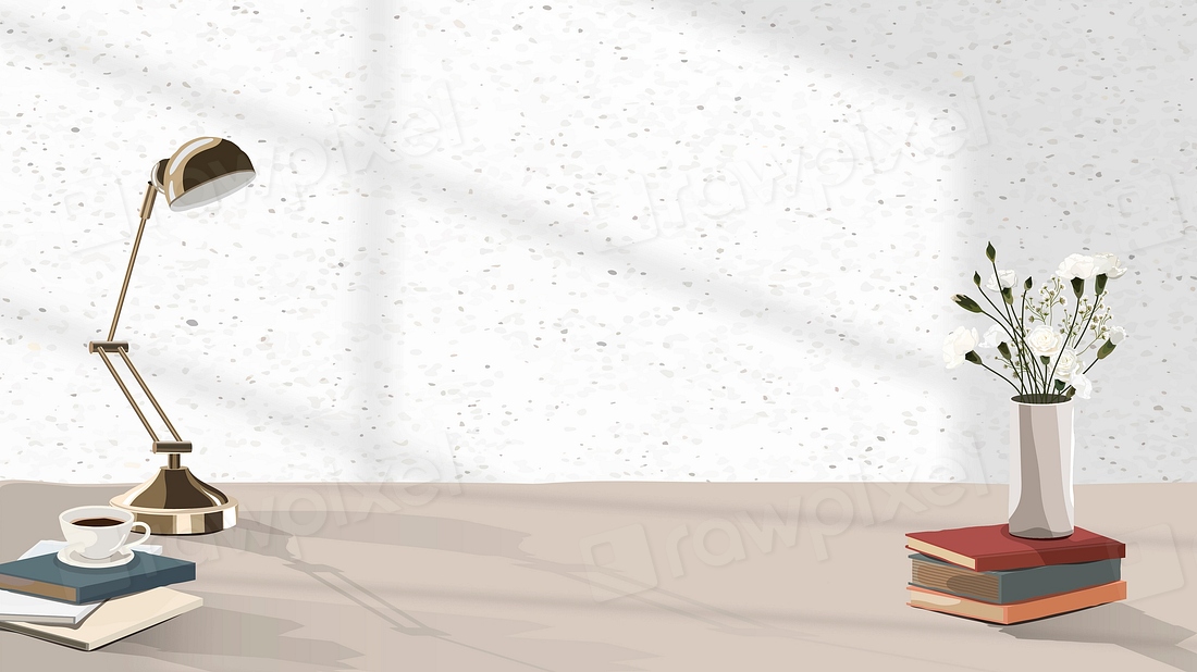 Lamp books table flowers vector | Premium Vector - rawpixel