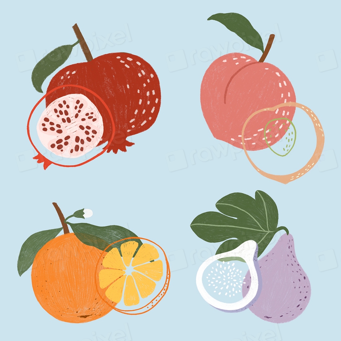 Hand drawn fruits design resource | Premium Vector - rawpixel