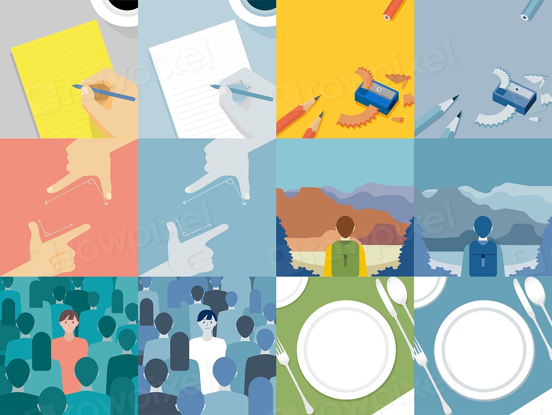 Set illustrations exploring concept human | Premium Vector - rawpixel