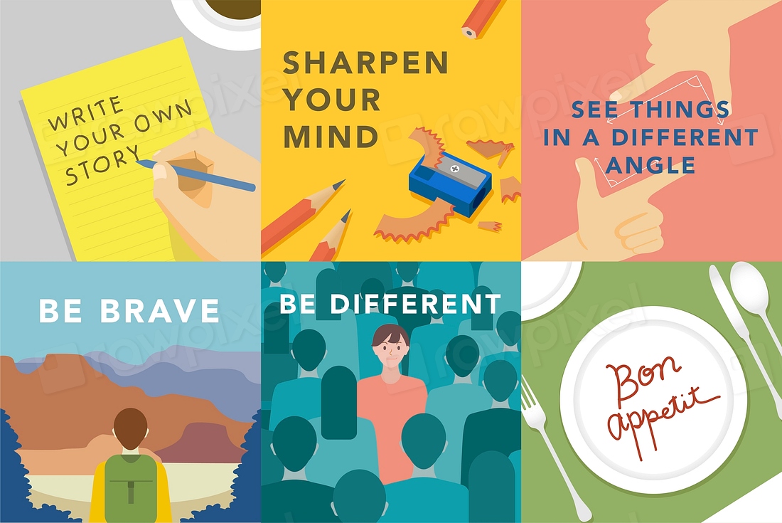 Set illustrations exploring concept human | Free Photo - rawpixel Set illustrations exploring concept human | Free Photo - rawpixel