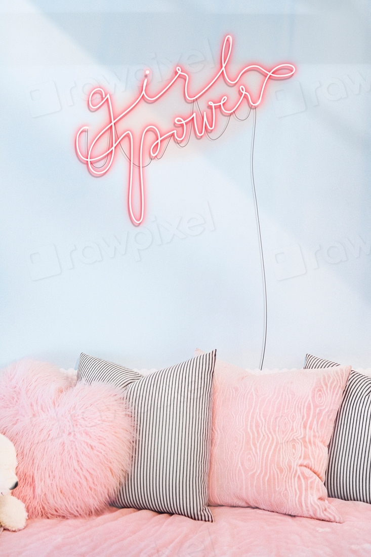 Feminine neon sign mockup | Premium PSD - rawpixel