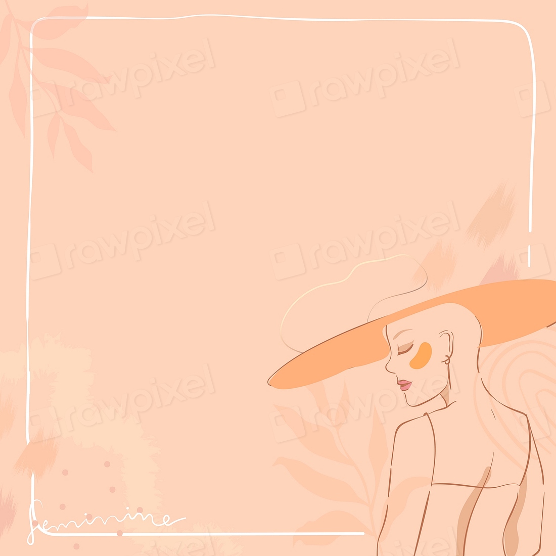 Feminine line art frame vector | Premium Vector - rawpixel