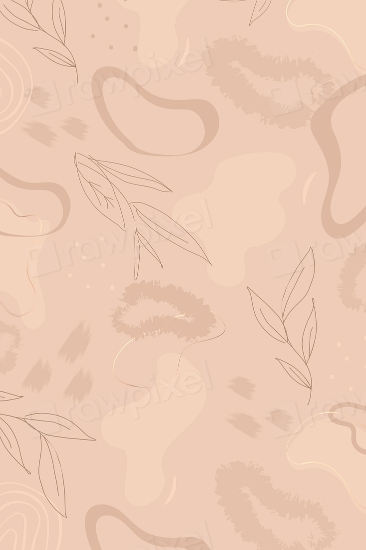 Beige botanical patterned background vector | Premium Vector - rawpixel