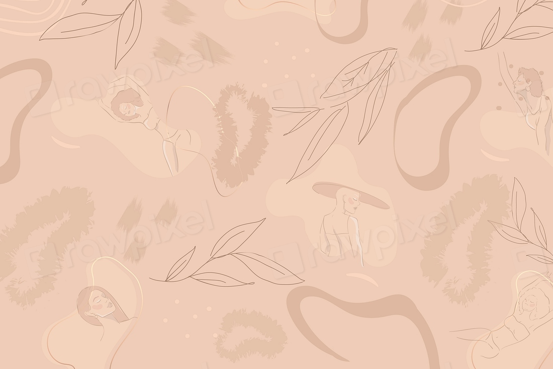 Beige botanical patterned background vector | Premium Vector - rawpixel
