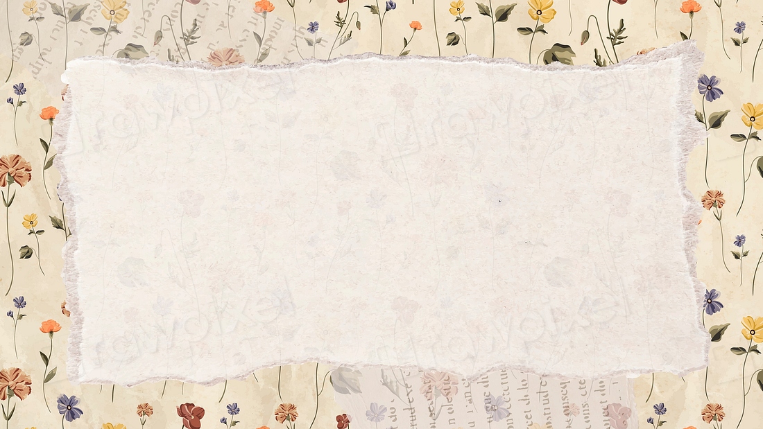 Torn paper floral background vector | Premium Vector - rawpixel