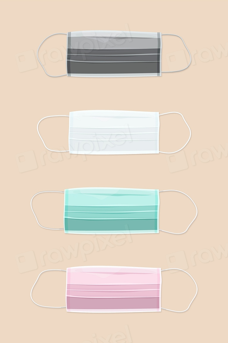 Surgical face mask set vector | Free Vector - rawpixel