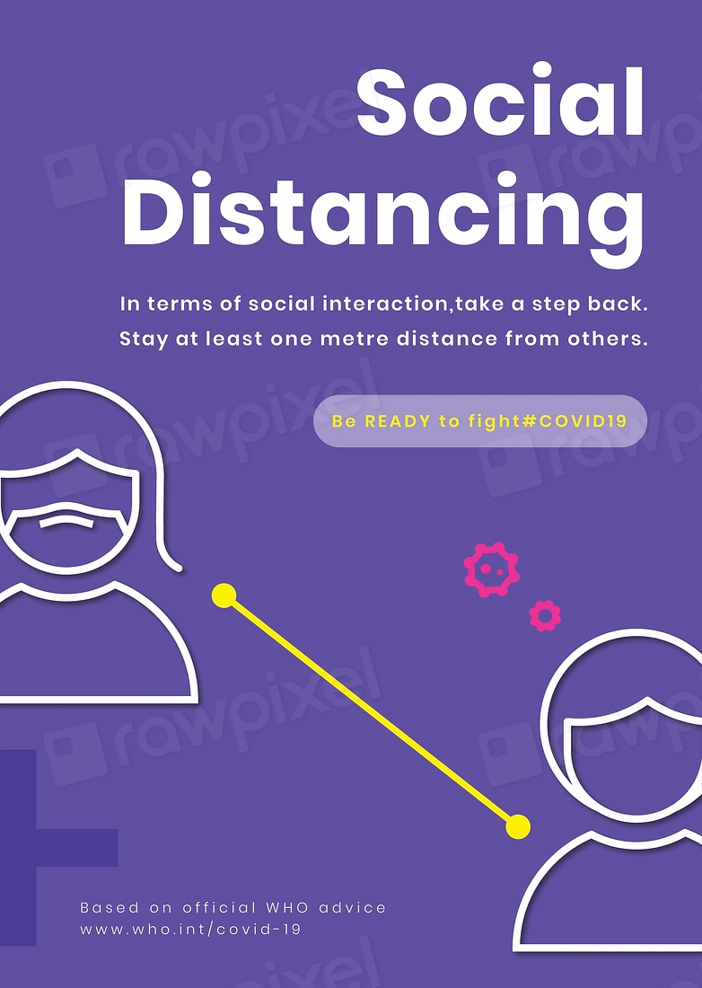 Coronavirus social distancing poster vector | Premium Vector - rawpixel