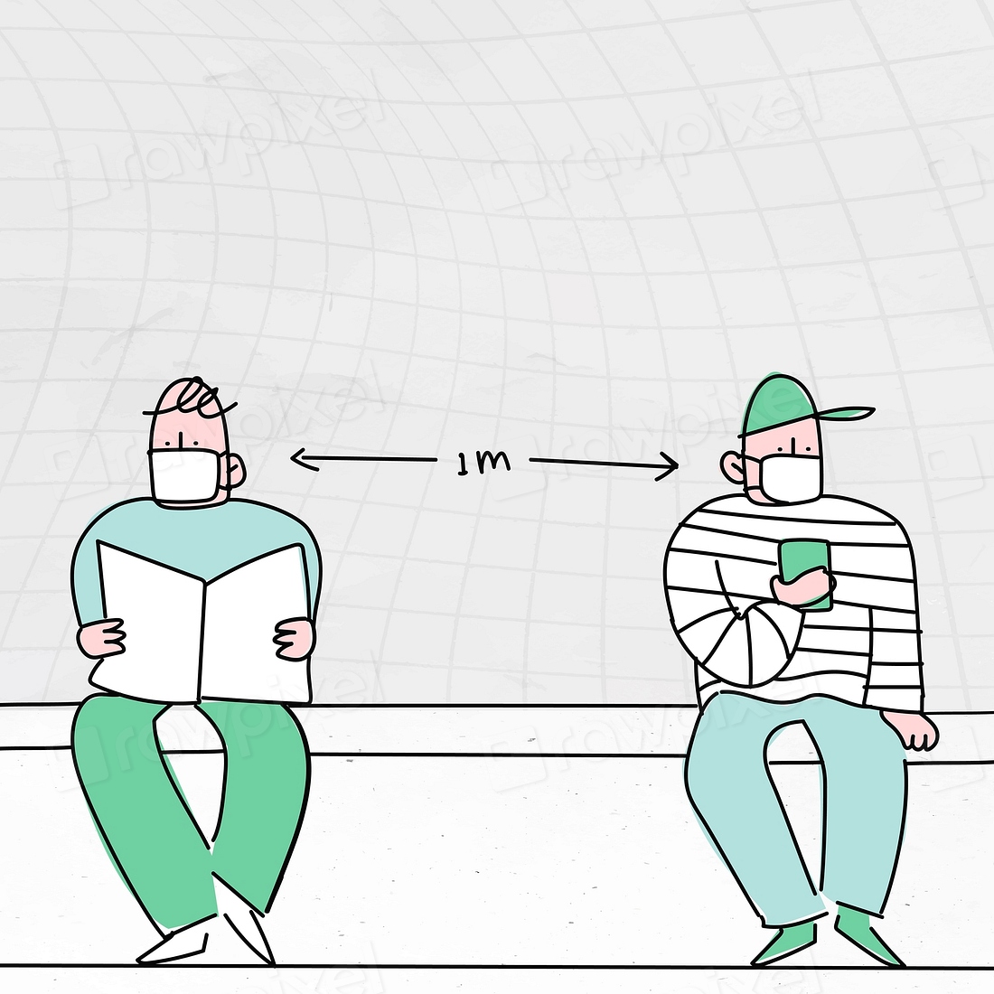 Social distancing public coronavirus pandemic | Premium Vector ...