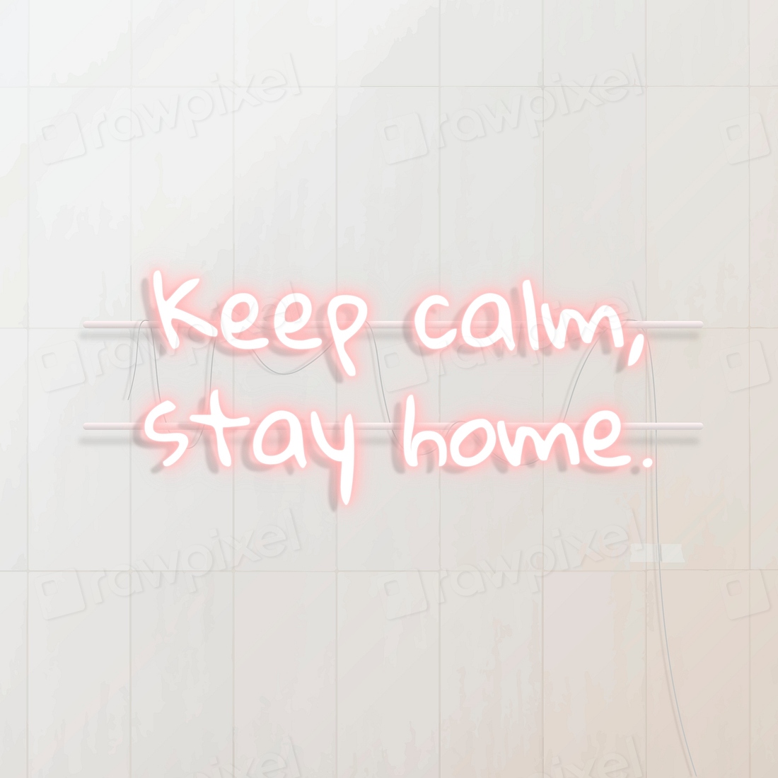 Keep calm, stay home neon | Premium PSD - rawpixel