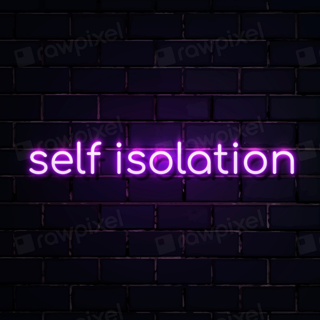 Self isolation coronavirus pandemic neon | Premium Vector - rawpixel