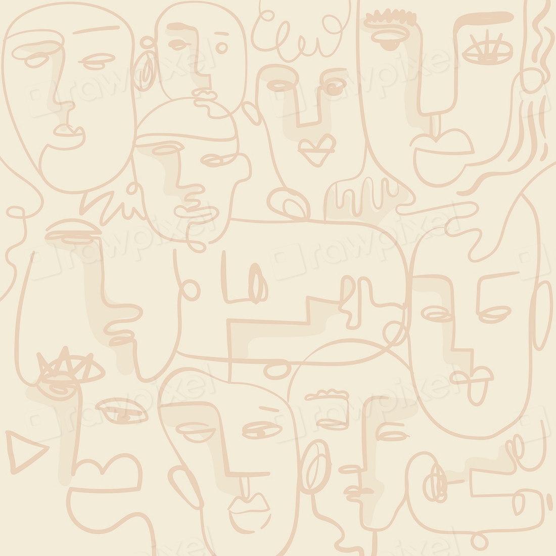 Abstract face line drawing background | Premium Vector - rawpixel