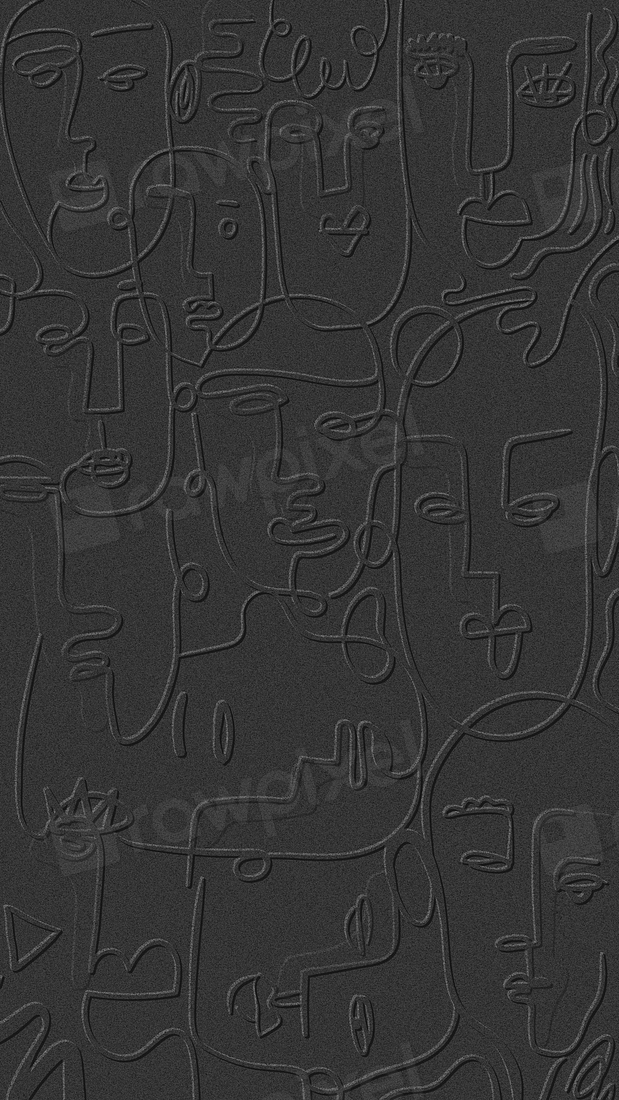 Abstract face line drawing black | Premium Photo - rawpixel