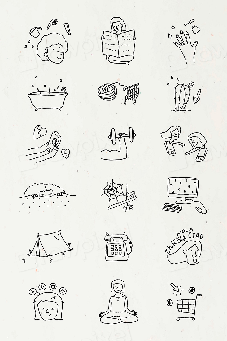 Activities home doodle style vector | Premium Vector - rawpixel