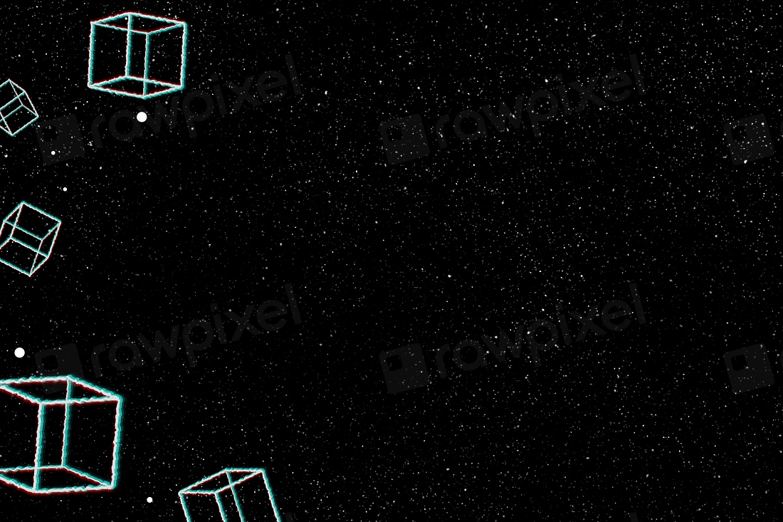 3D geometric cubes glitch effect | Premium PSD - rawpixel
