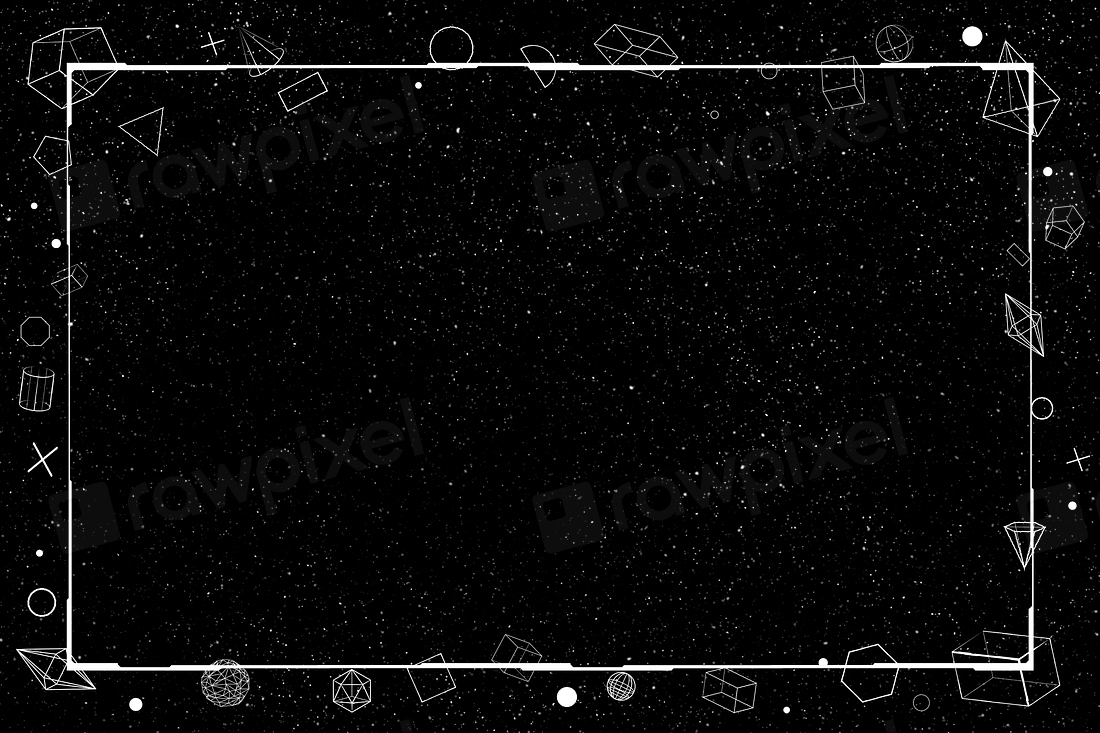 3D geometric shapes frame black | Premium PSD - rawpixel