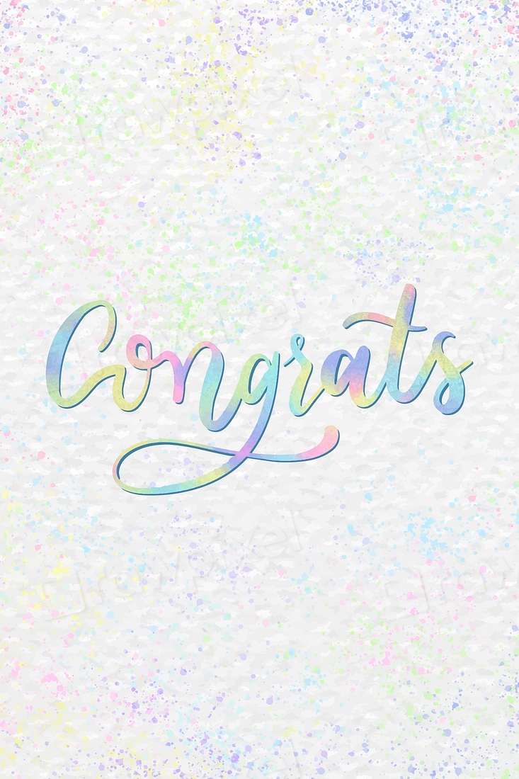 Congrats pastel word calligraphy message | Free Photo - rawpixel