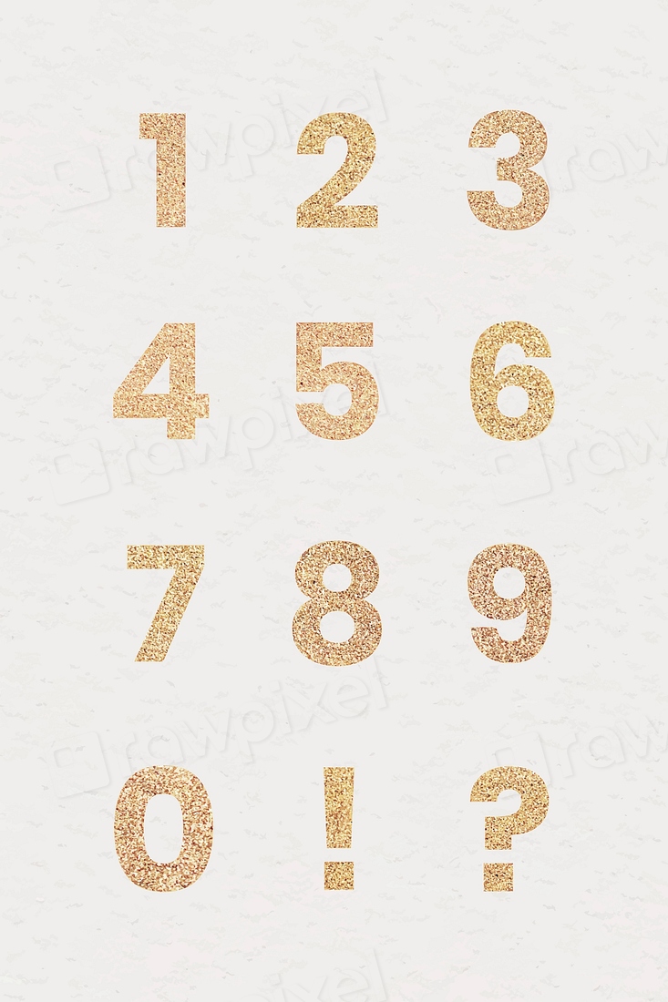 Glitter number and character collection | Premium Vector - rawpixel