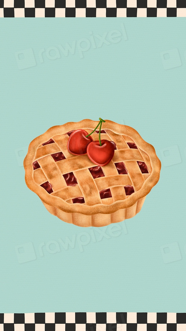 Hand drawn cherry pie bakery | Premium PSD - rawpixel