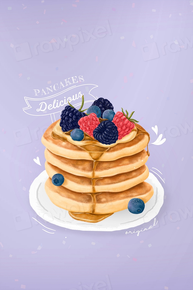 Hand drawn sweet pancakes mockup | Premium PSD - rawpixel