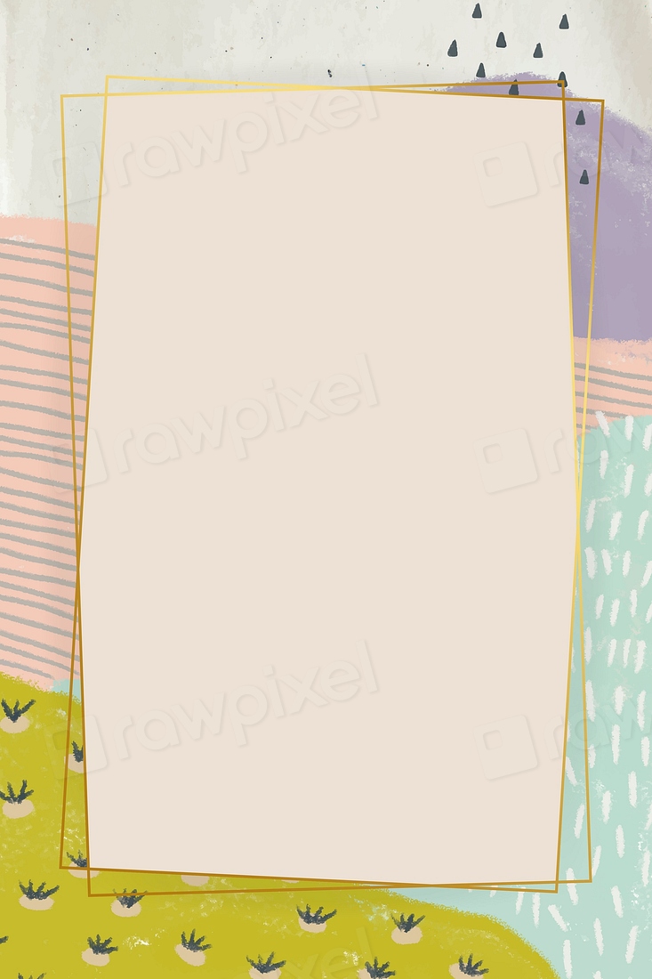 Rectangle golden frame abstract landscape | Premium Vector - rawpixel