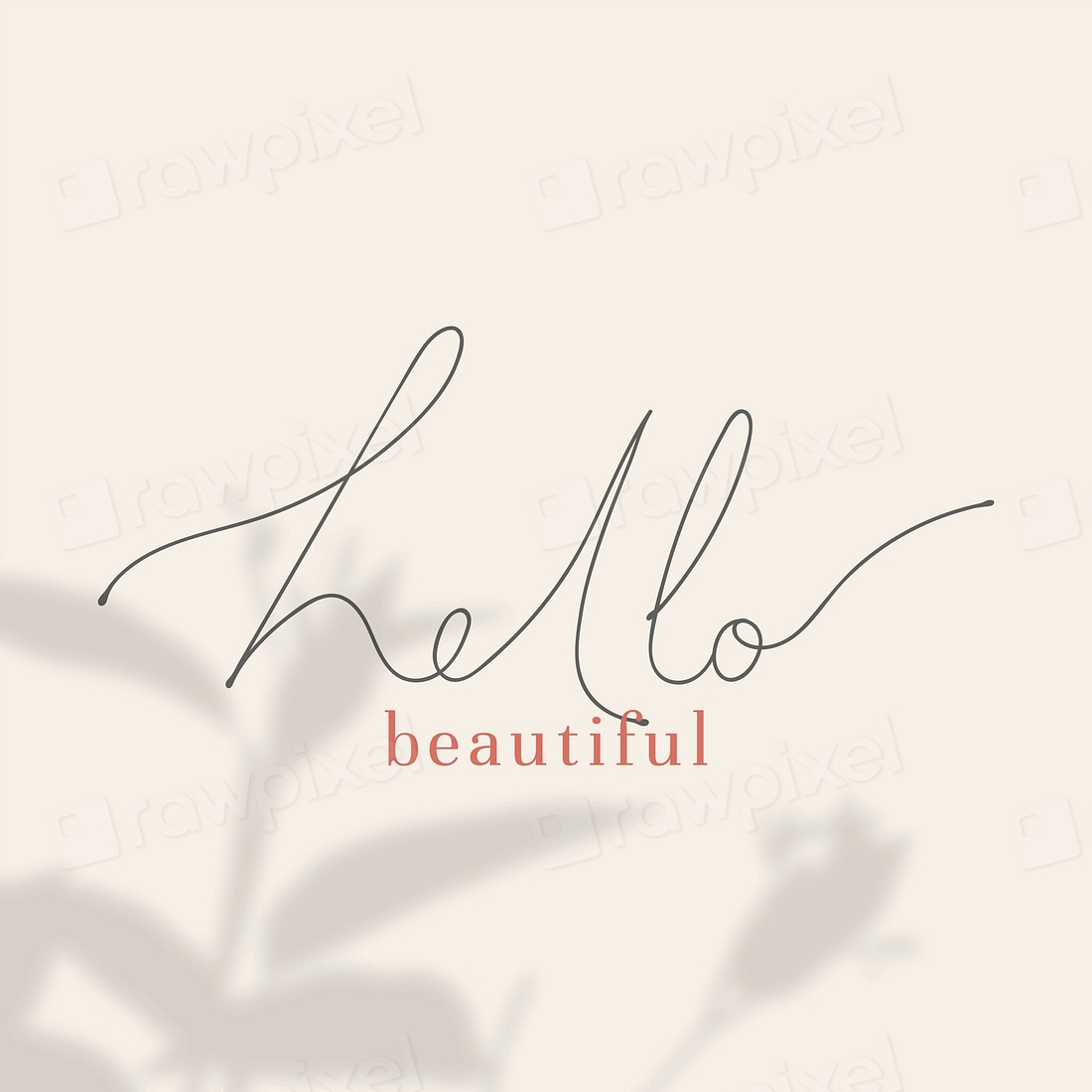 Hello beautiful handwritten design vector | Premium Vector - rawpixel
