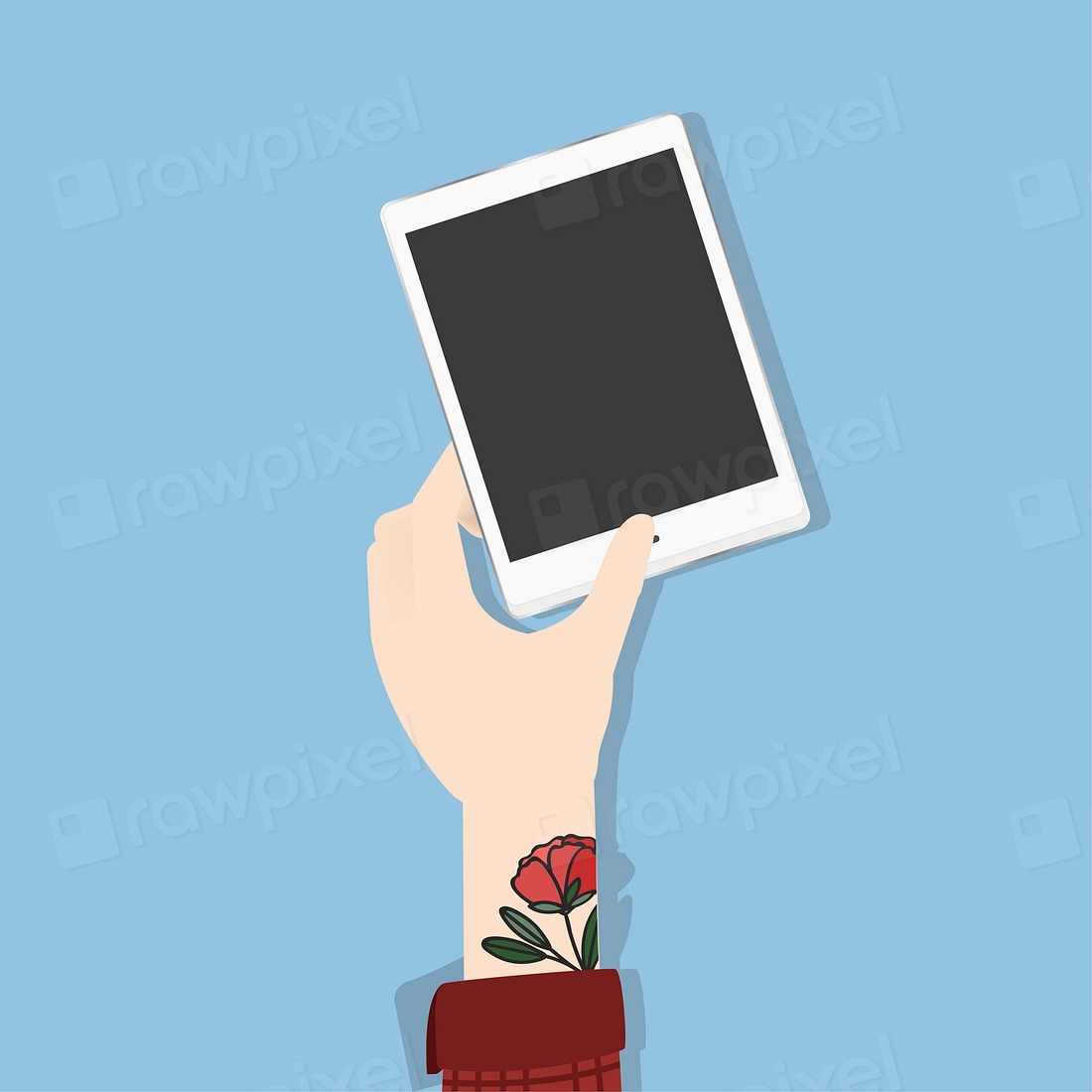 Illustration hand holding tablet | Premium Vector - rawpixel