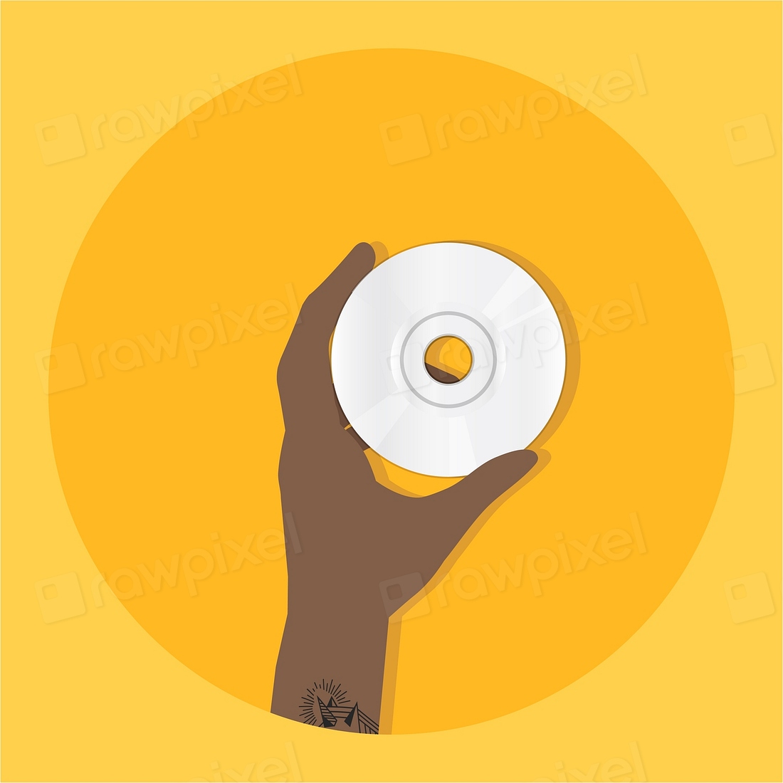 Illustration hand holding disc | Premium Vector - rawpixel
