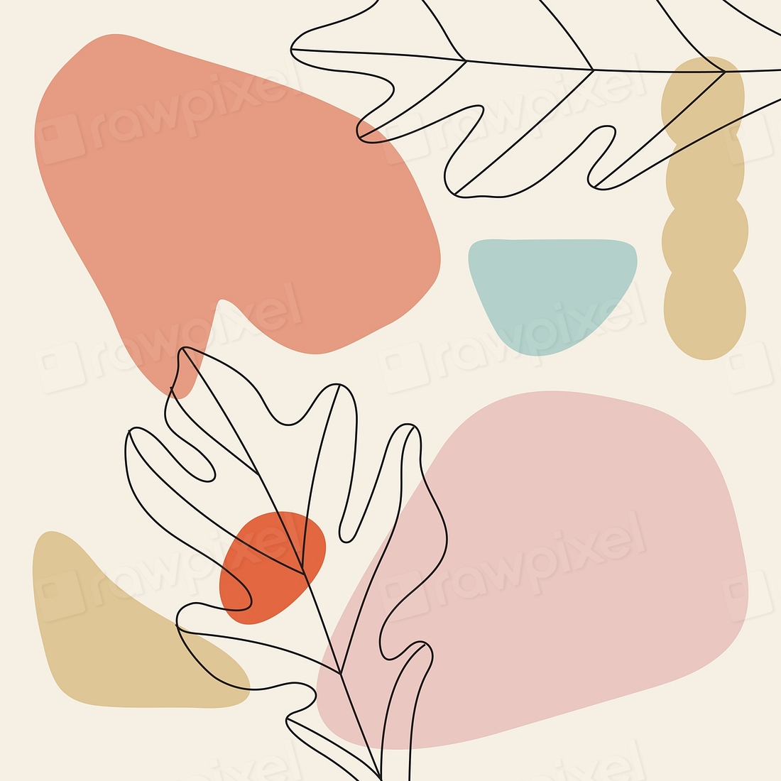 Leaf line art pattern background | Premium Vector - rawpixel