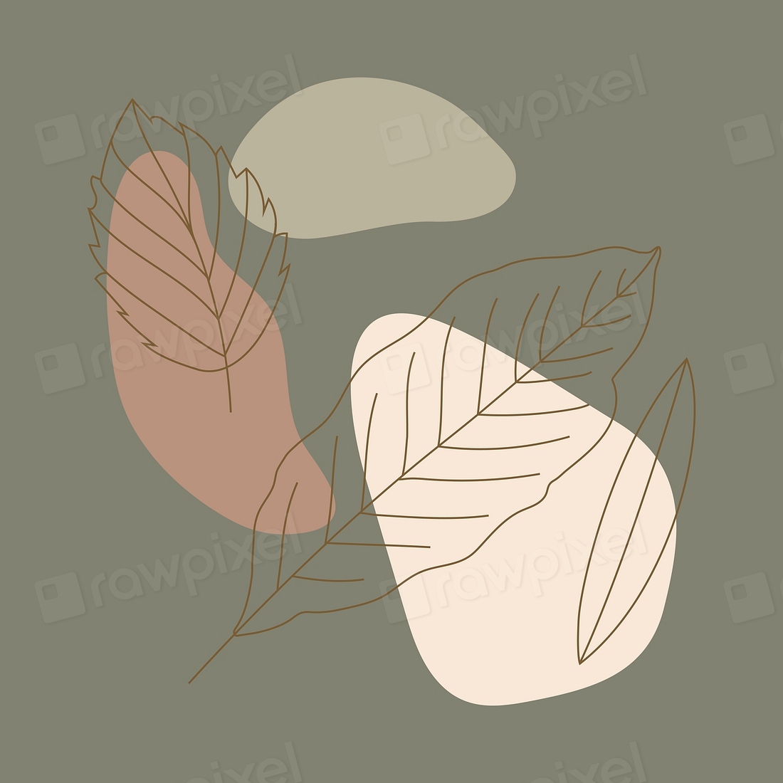 Leaf line art pattern background | Premium Vector - rawpixel