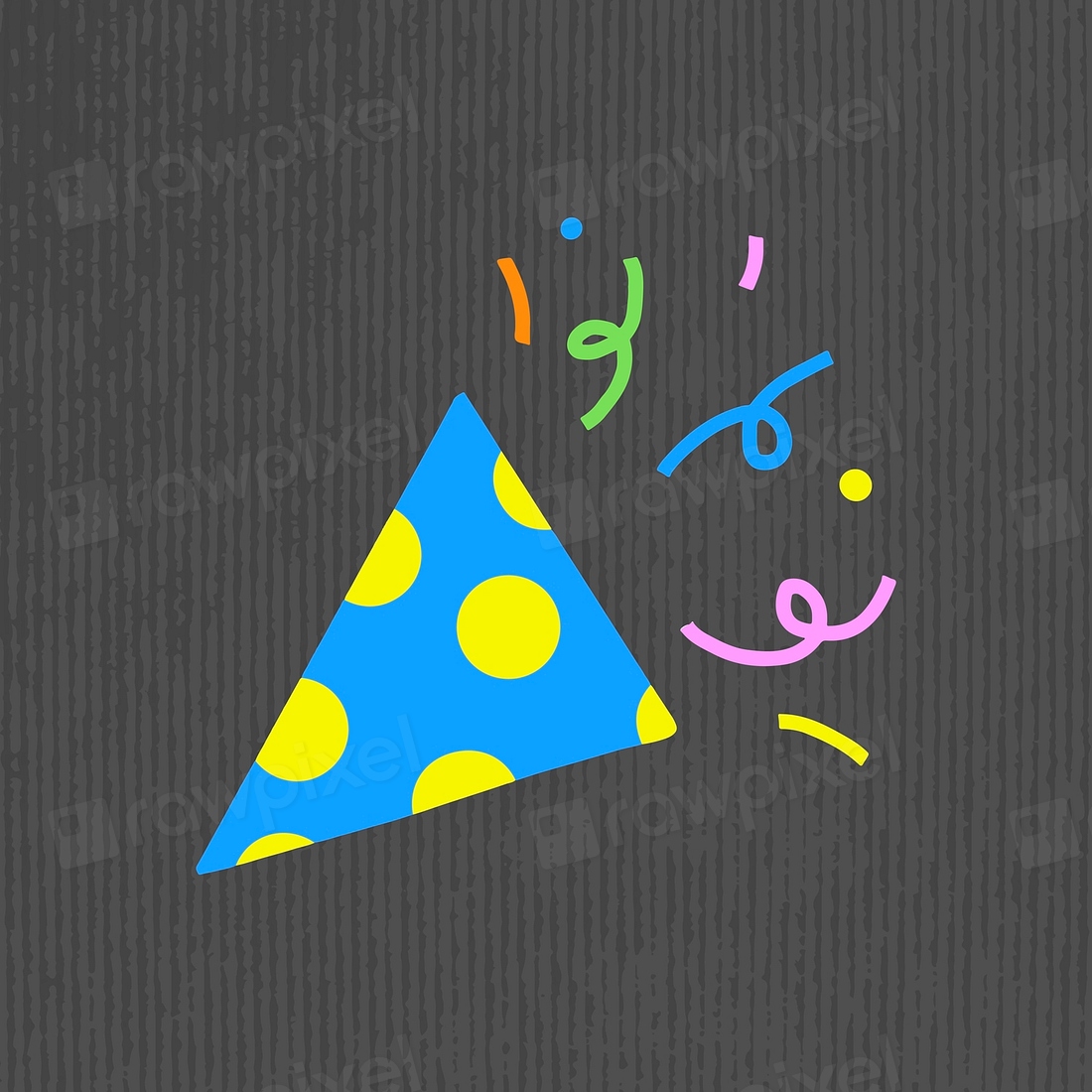 Doodle blue party popper design | Premium Vector - rawpixel