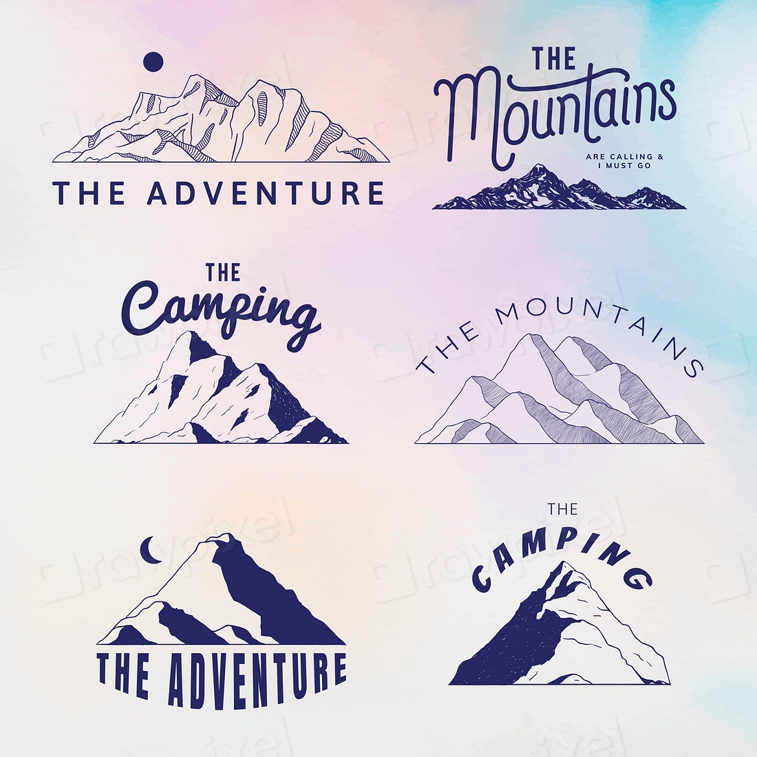 Mountain shapes for logo illustration | Premium PSD - rawpixel