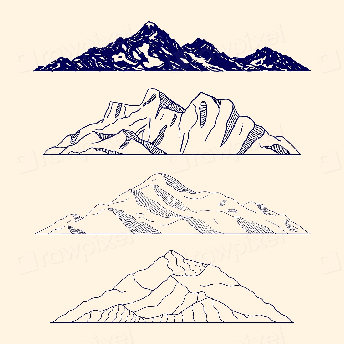 Mountain shapes for logo vector | Premium Vector - rawpixel