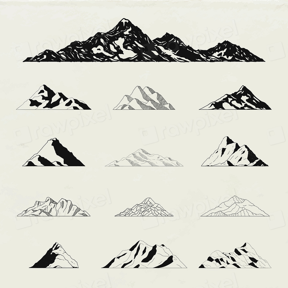 Mountain shapes for logo vector | Premium Vector - rawpixel