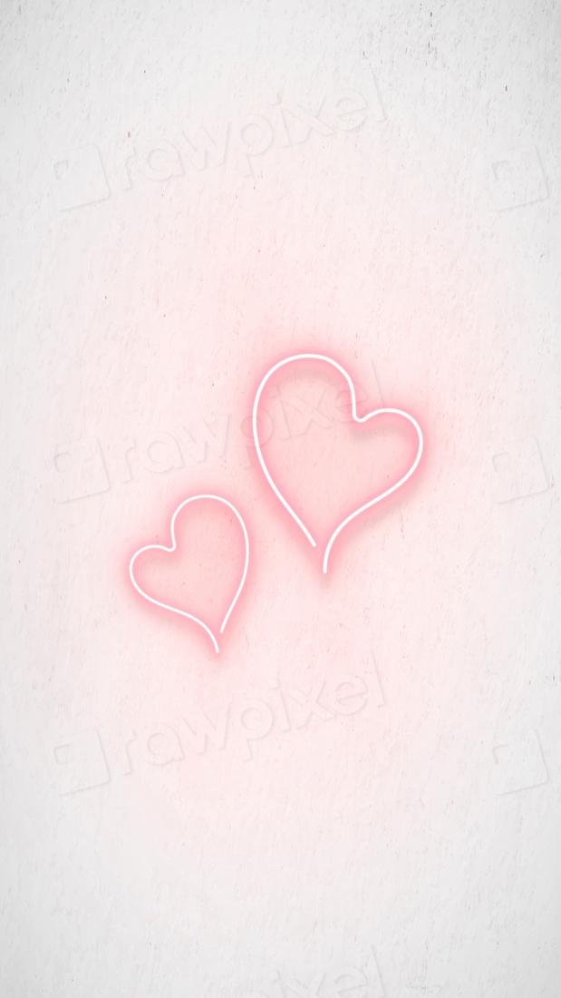 Pink neon double hearts vector | Premium Vector - rawpixel
