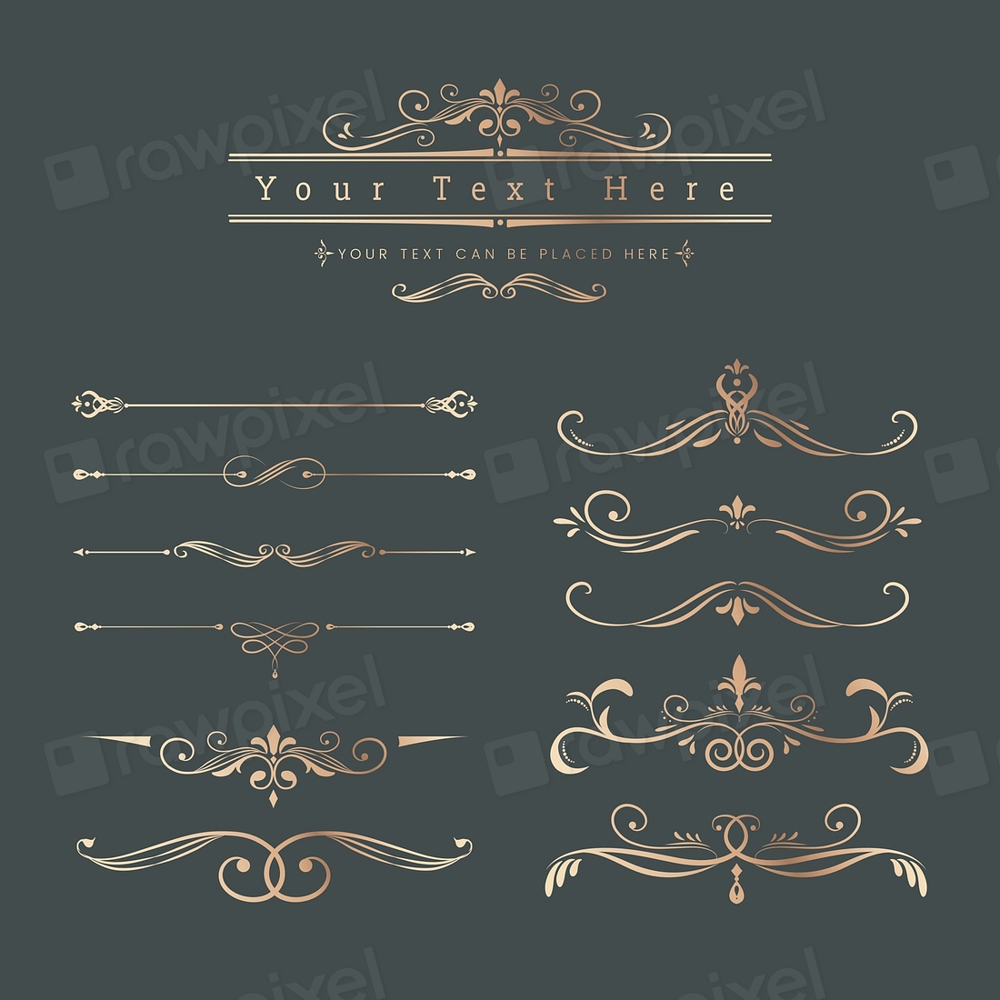 Decorative calligraphic ornaments vector set | Premium Vector - rawpixel