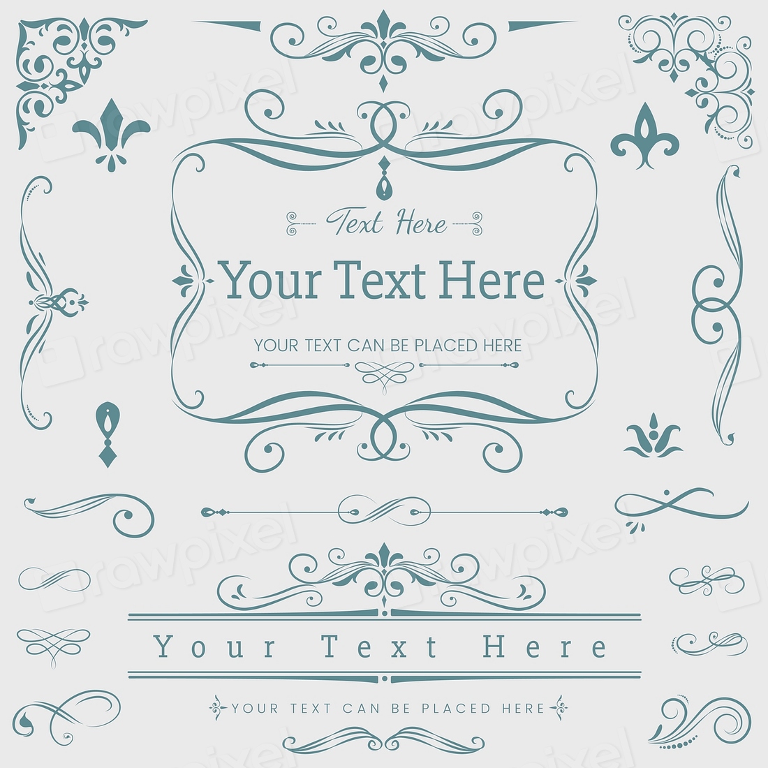 Decorative calligraphic ornaments vector set | Premium Vector - rawpixel