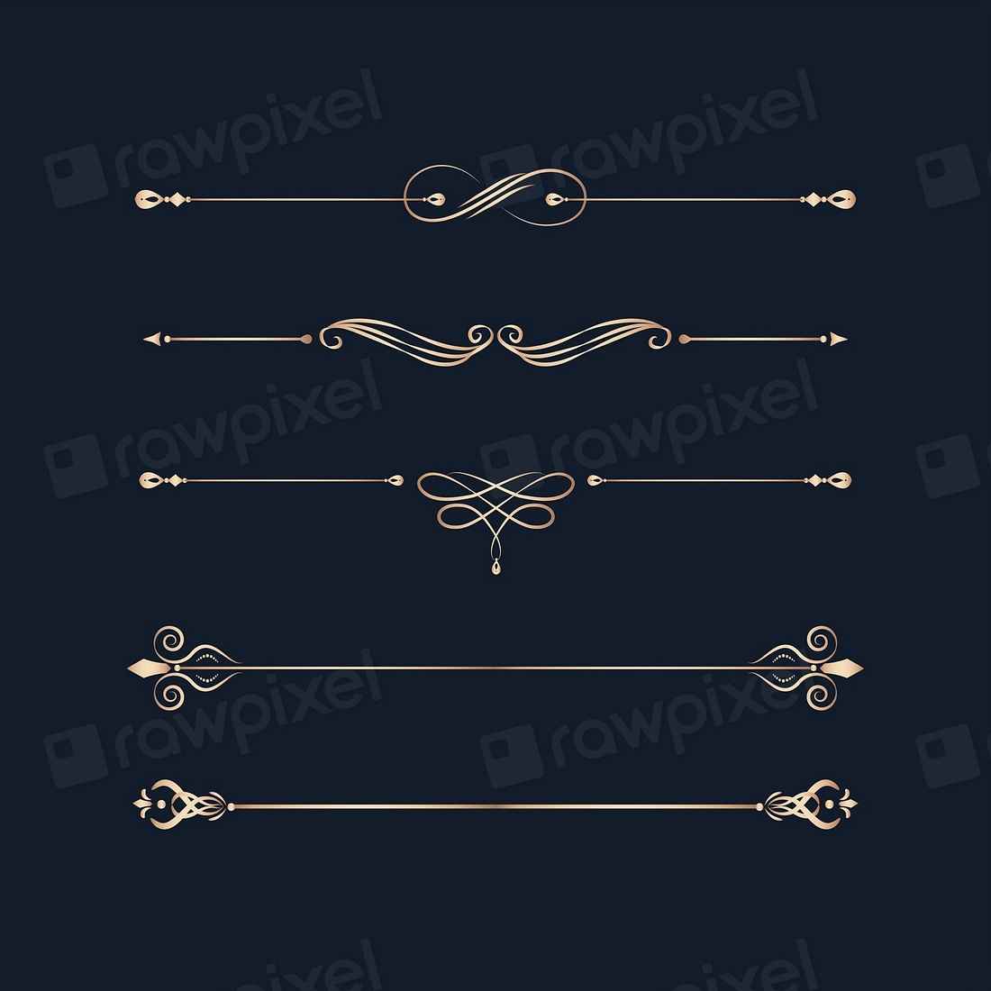Decorative calligraphic ornaments vector set | Premium Vector - rawpixel