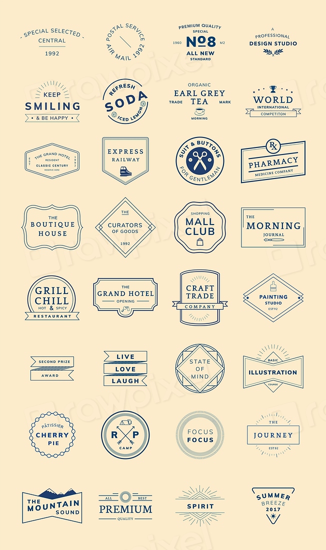 Illustration set vector emblem label | Premium Vector - rawpixel