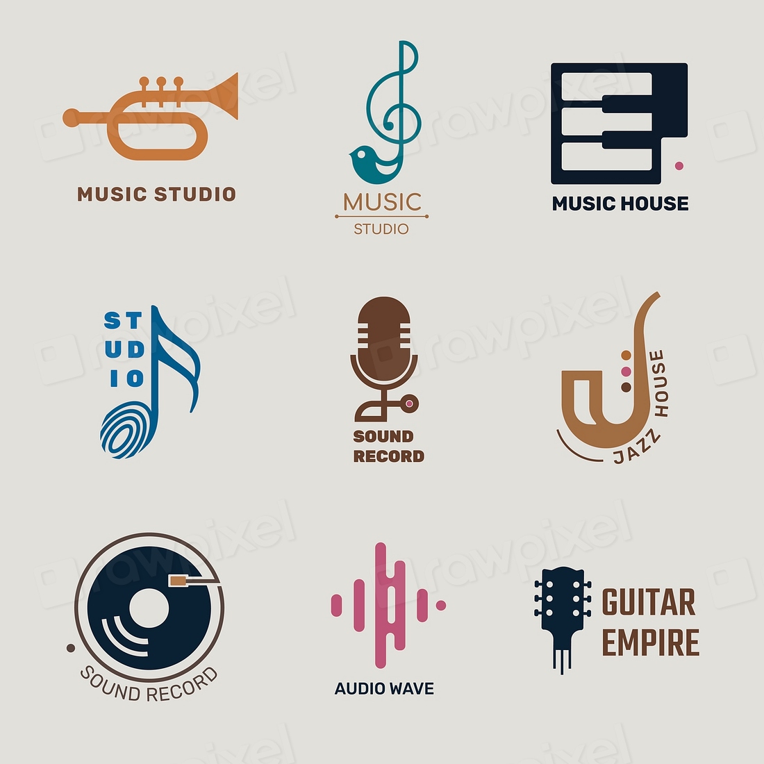 Editable flat music vector logo | Premium Vector - rawpixel