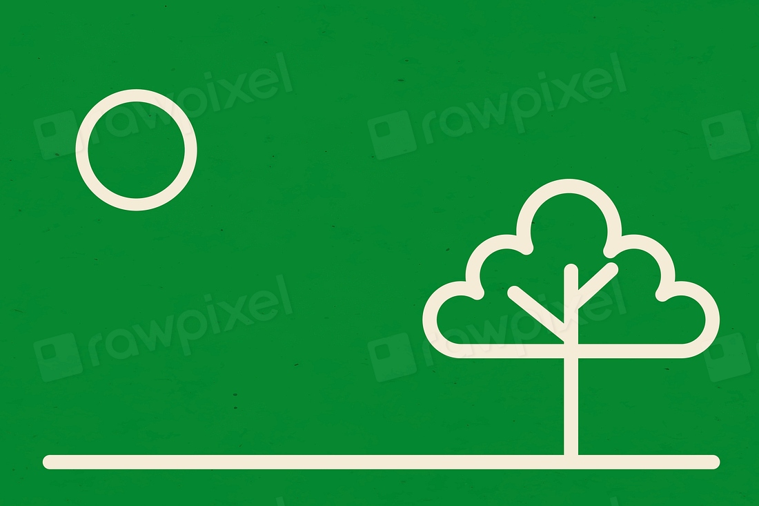 Tree line green background vector | Premium Vector - rawpixel