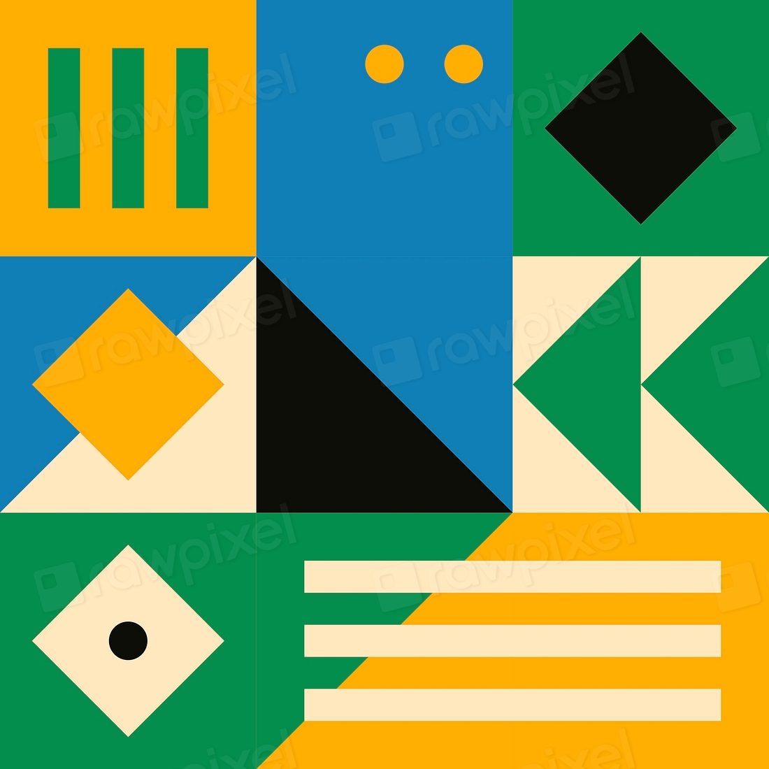 Bauhaus inspired seamless pattern vector | Premium Vector - rawpixel