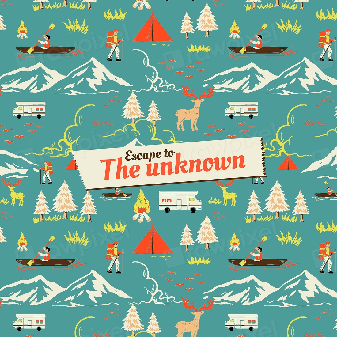 Escape hiking trip template vector | Premium Vector Template - rawpixel